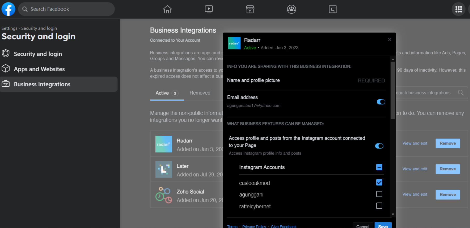 Facebook Token Authentication - Radarr by Genesys Help and Support