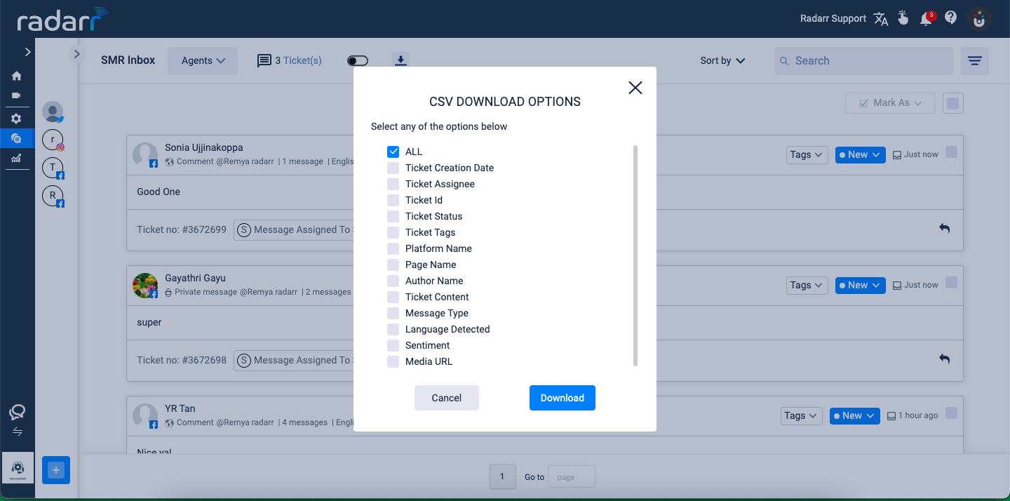 Download messages from SMR - Radarr by Genesys Help and Support