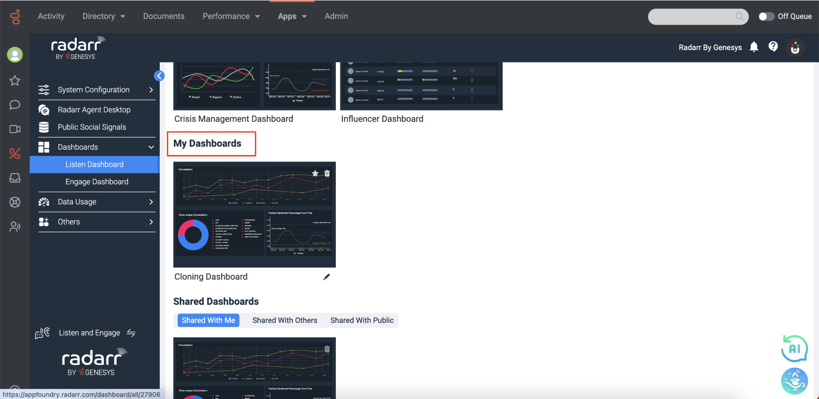 How do I create a dashboard? - Radarr by Genesys Help and Support