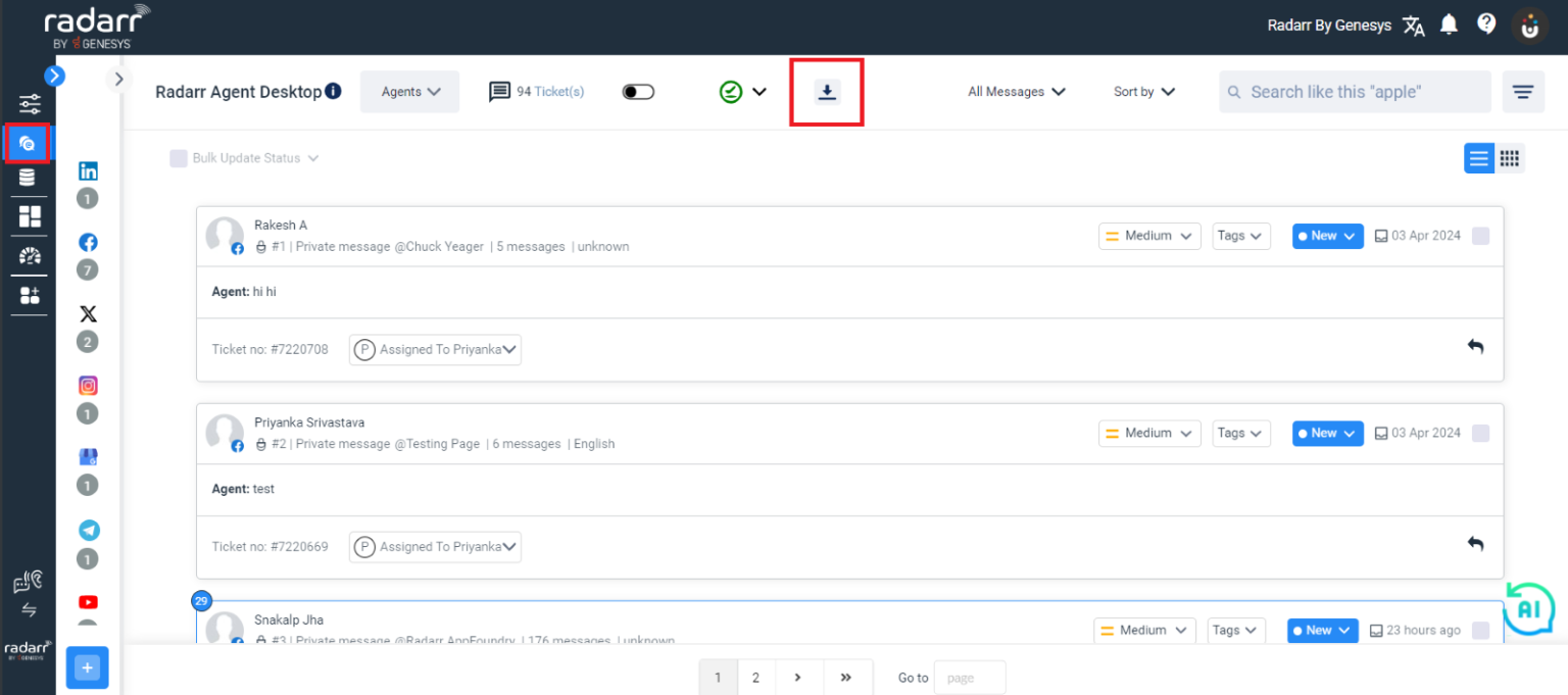 Download messages from Radarr Agent Desktop - Radarr by Genesys Help ...