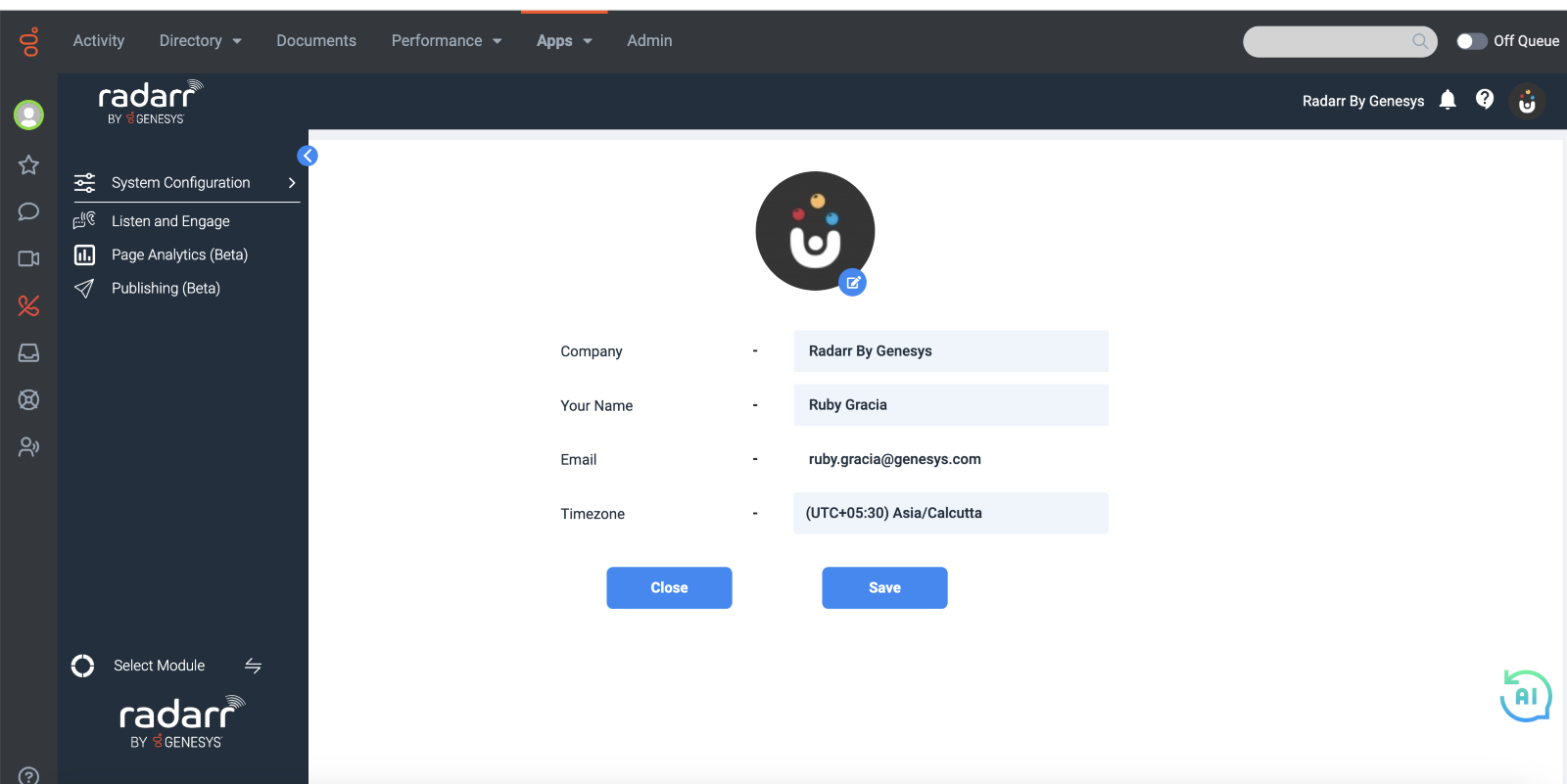How do I edit my account details on Radarr by Genesys? - Radarr by Genesys Help and Support